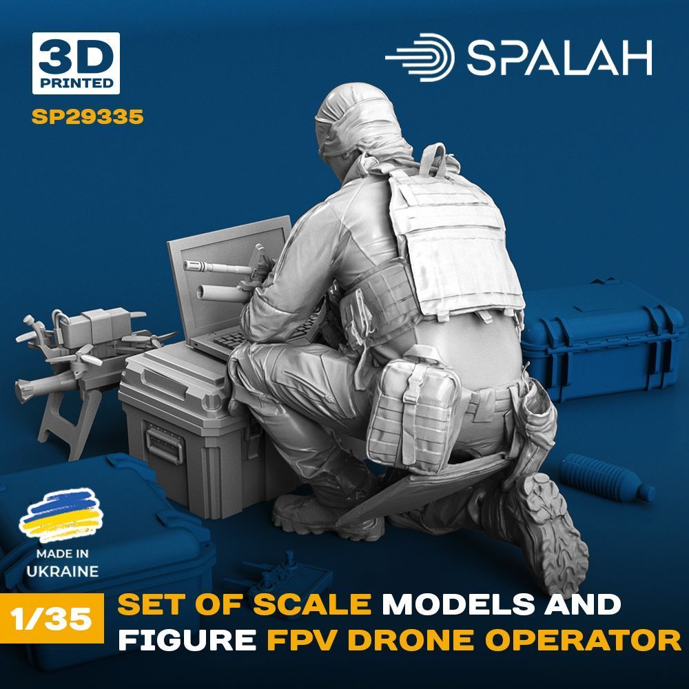 Set of scale models and figure "FPV drone operator"